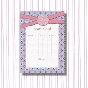 Preppy Mahjong Score Card | Elegant Game Night Tally (printable ...