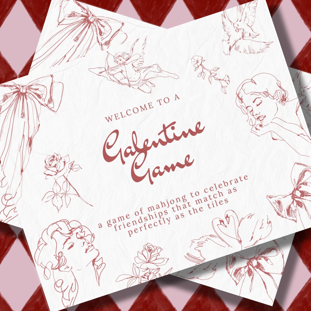 Mahjong Welcome Sign Printable | Galentine's Game Night Decor - Etsy