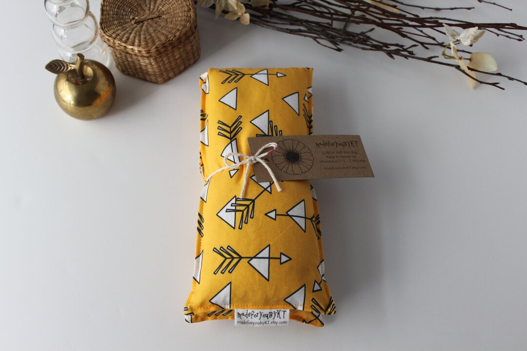 Handmade Neck Rice Bag: Yellow Arrow Print, Hot Cold Pack - Etsy
