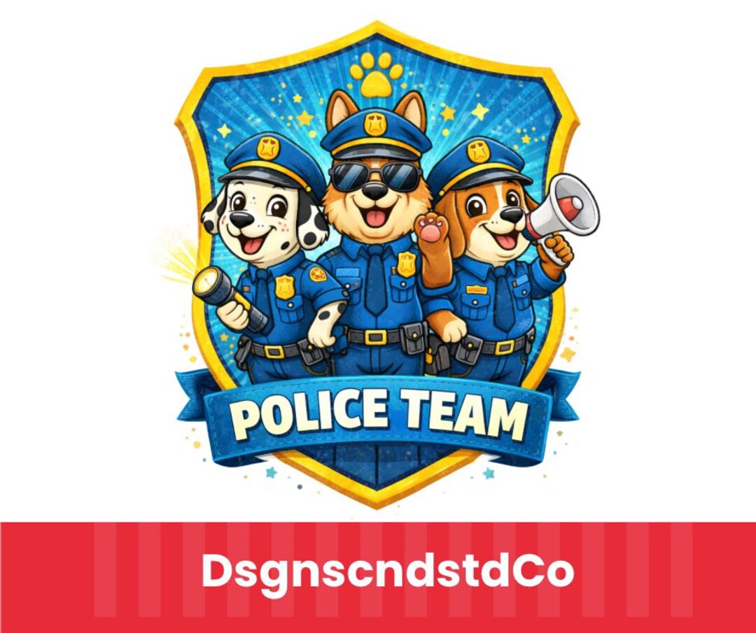 Police Team Pups PNG, Cute Puppy Police Officer Sublimation Design, K9 ...