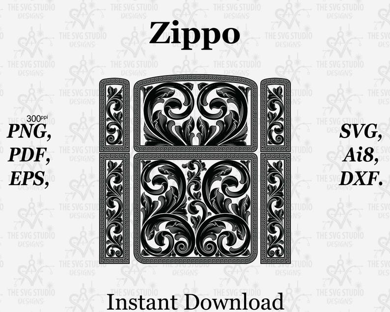 Zippo Scroll Design SVG. Laser Engraving Designs SVG. - Etsy
