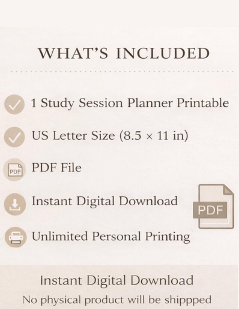 Study Session Planner Printable | Study Tracker PDF | Study Schedule ...