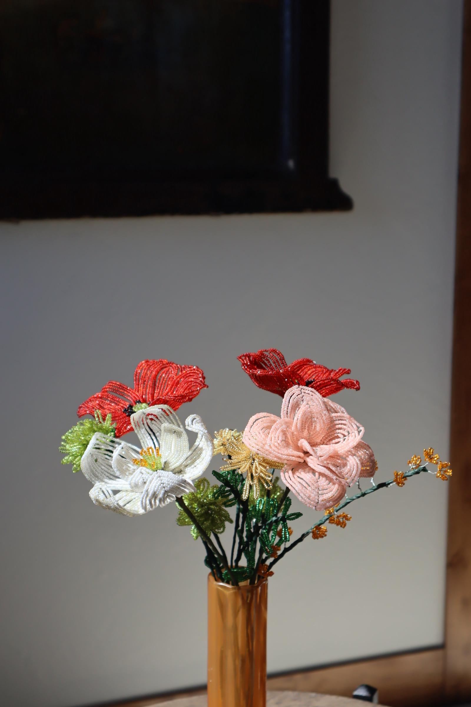 French Beaded Singular Flower, Handcrafted Flower Stem - Etsy
