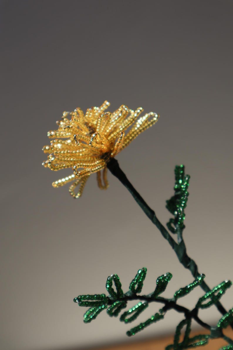 French Beaded Singular Flower, Handcrafted Flower Stem - Etsy