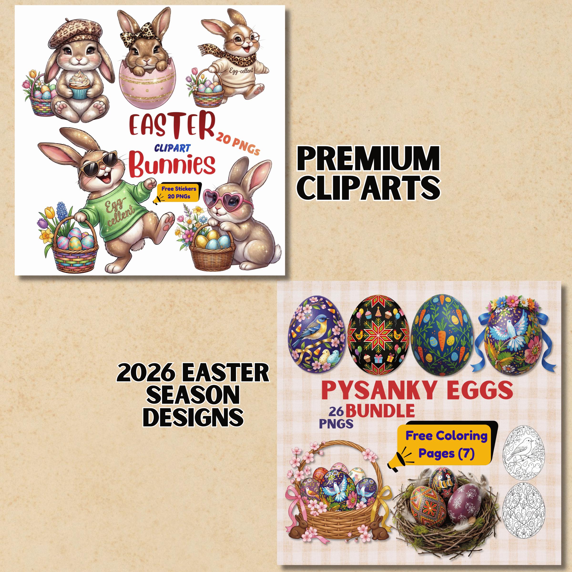 Ultimate Easter Bundle 2026 I PNG JPG SVG I Pysanky Eggs, Bunnies ...