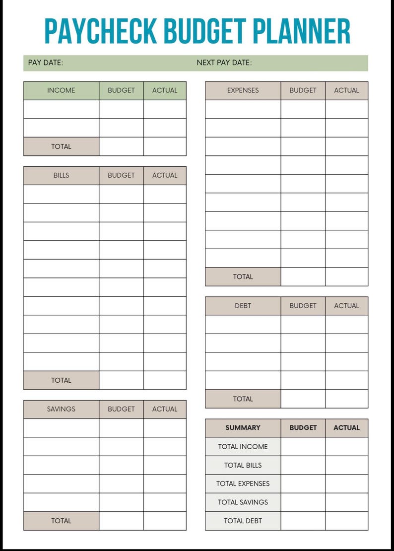 Budget Planner - Etsy