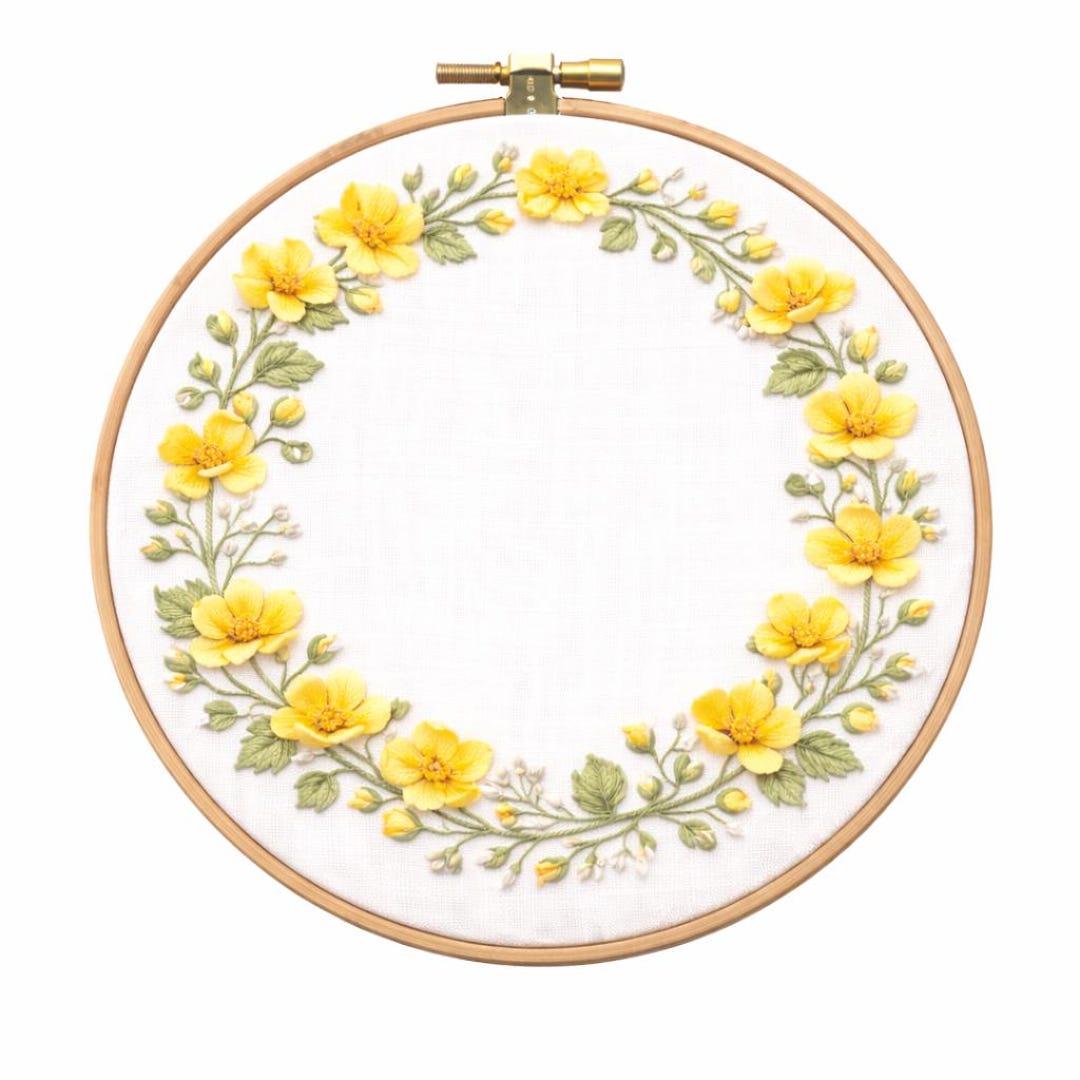 Buttercup Wreath Embroidery Pattern - Etsy