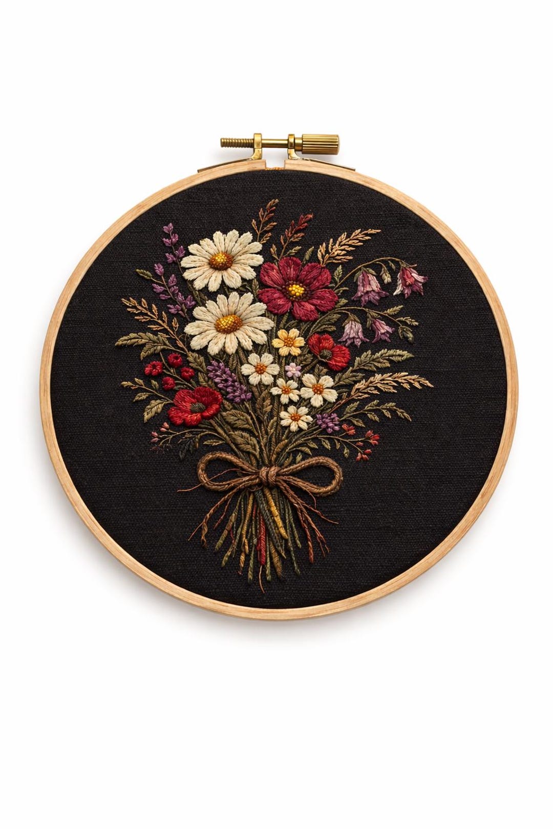 Midnight Wildflower Bouquet Embroidery Pattern - Etsy
