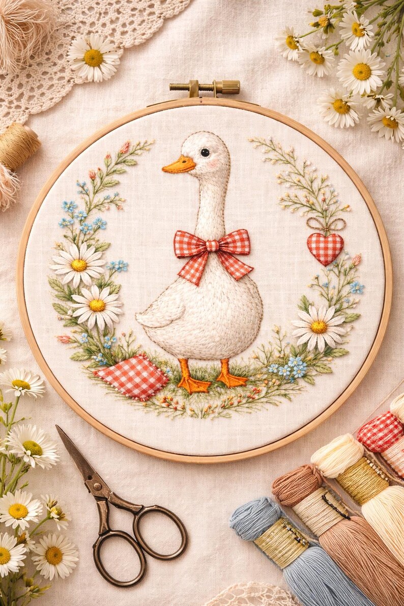 Vintage Duck Hand Embroidery Pattern PDF - Etsy