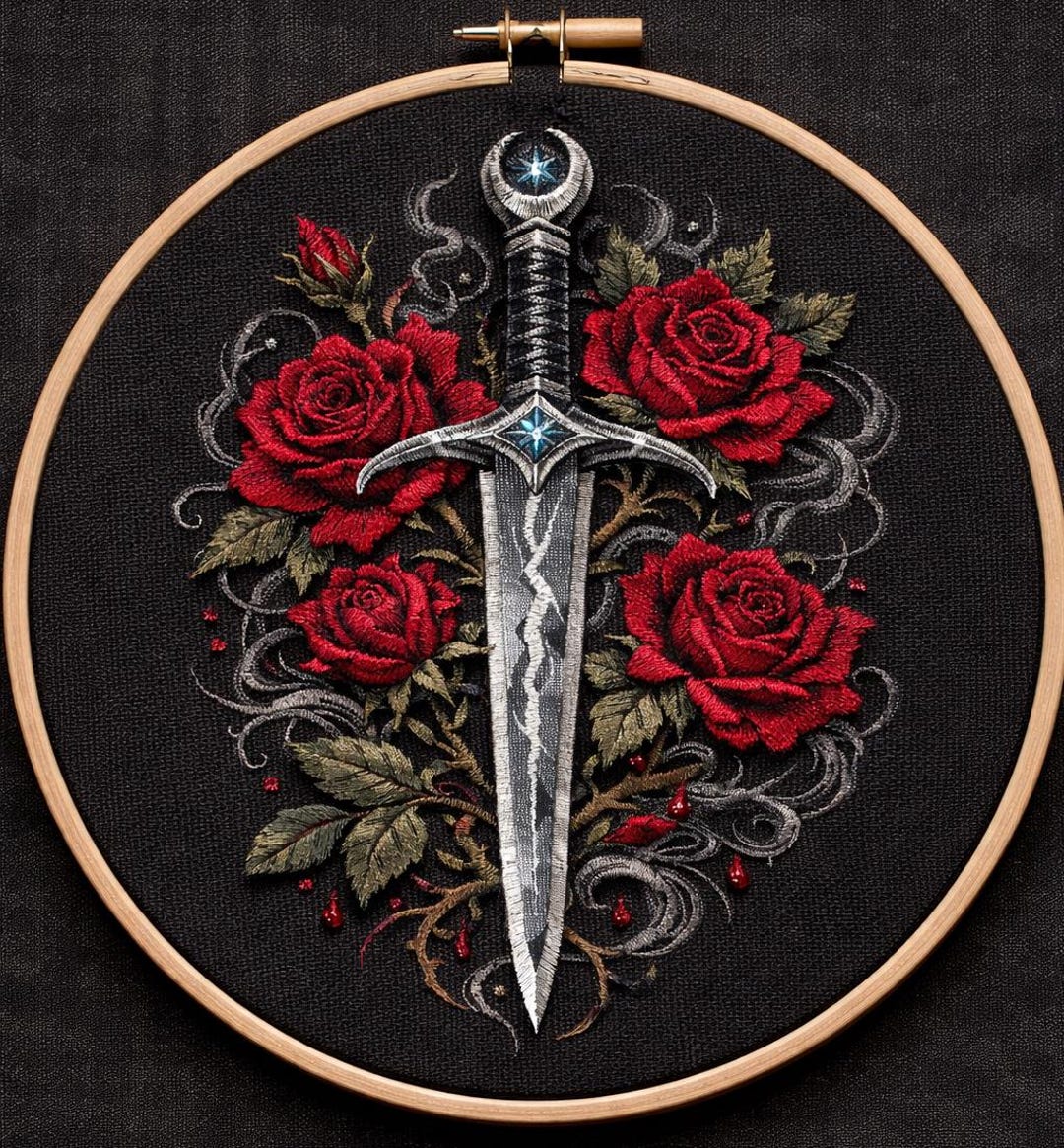 Sword & Roses Embroidery Pattern - Etsy