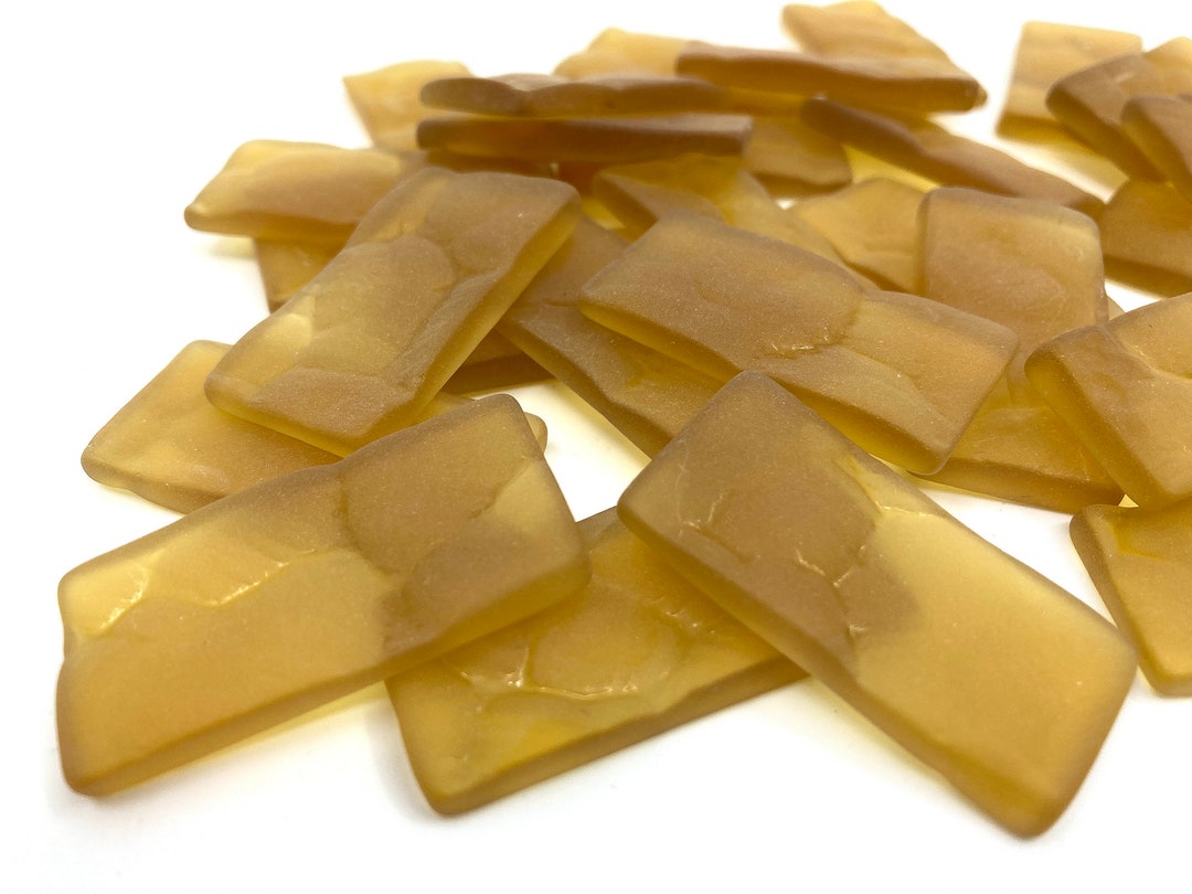 Frosty Yellow Pebble Textured Glass Rectangles - 1 3/4"x3/4" - Etsy