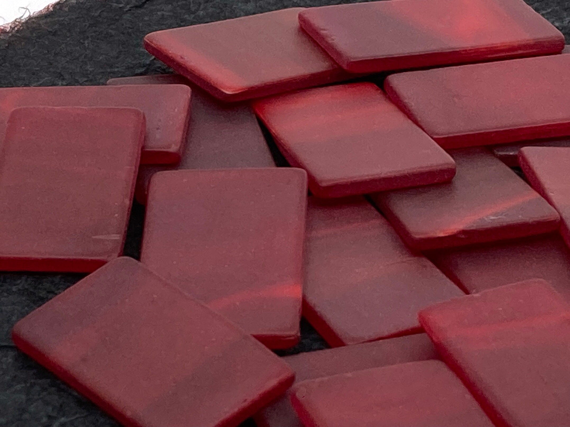 Red Marbled Stained Glass Rectangles 1 1/4"x3/4" - Etsy