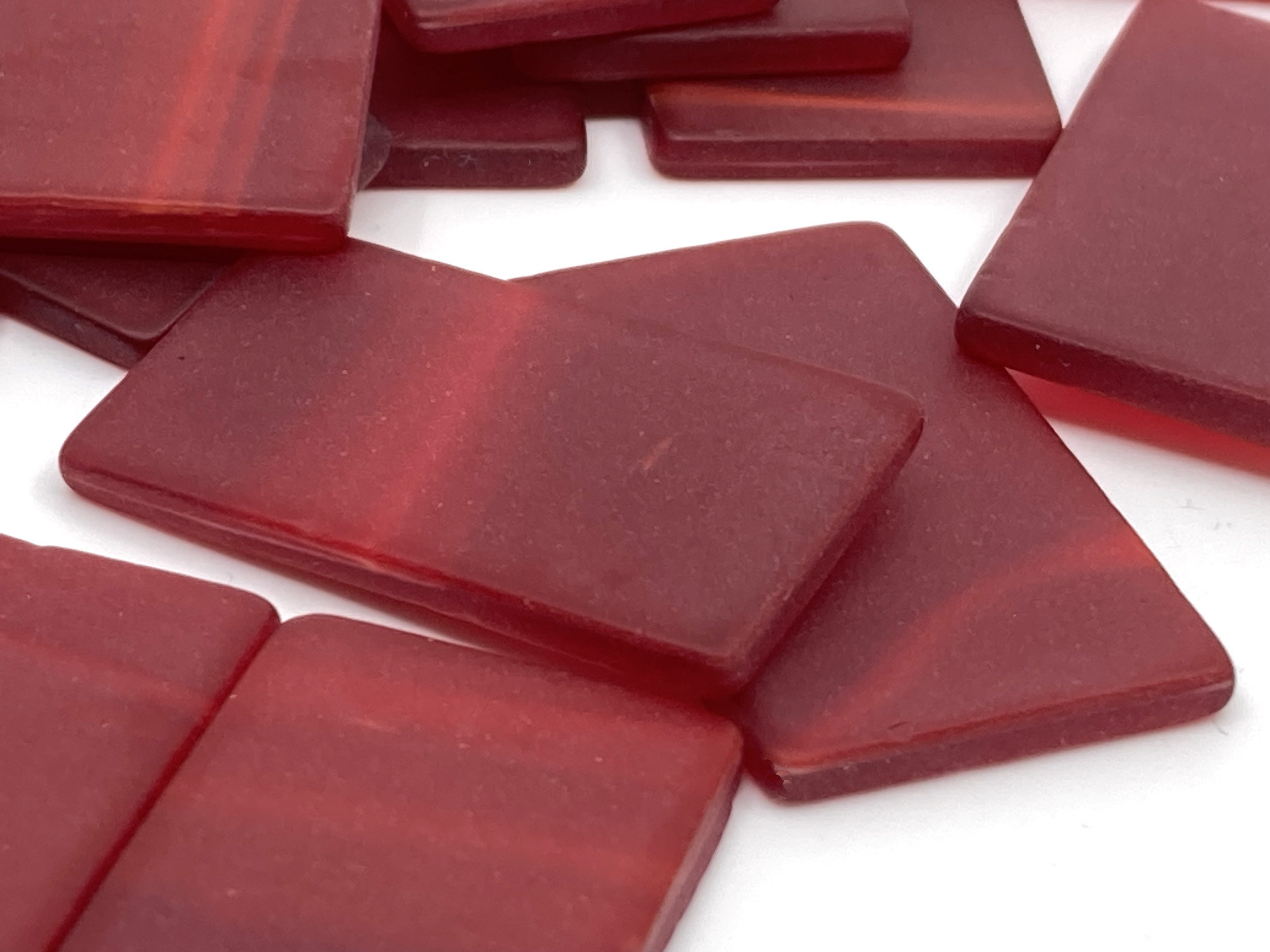 Red Marbled Stained Glass Rectangles 1 1/4"x3/4" - Etsy