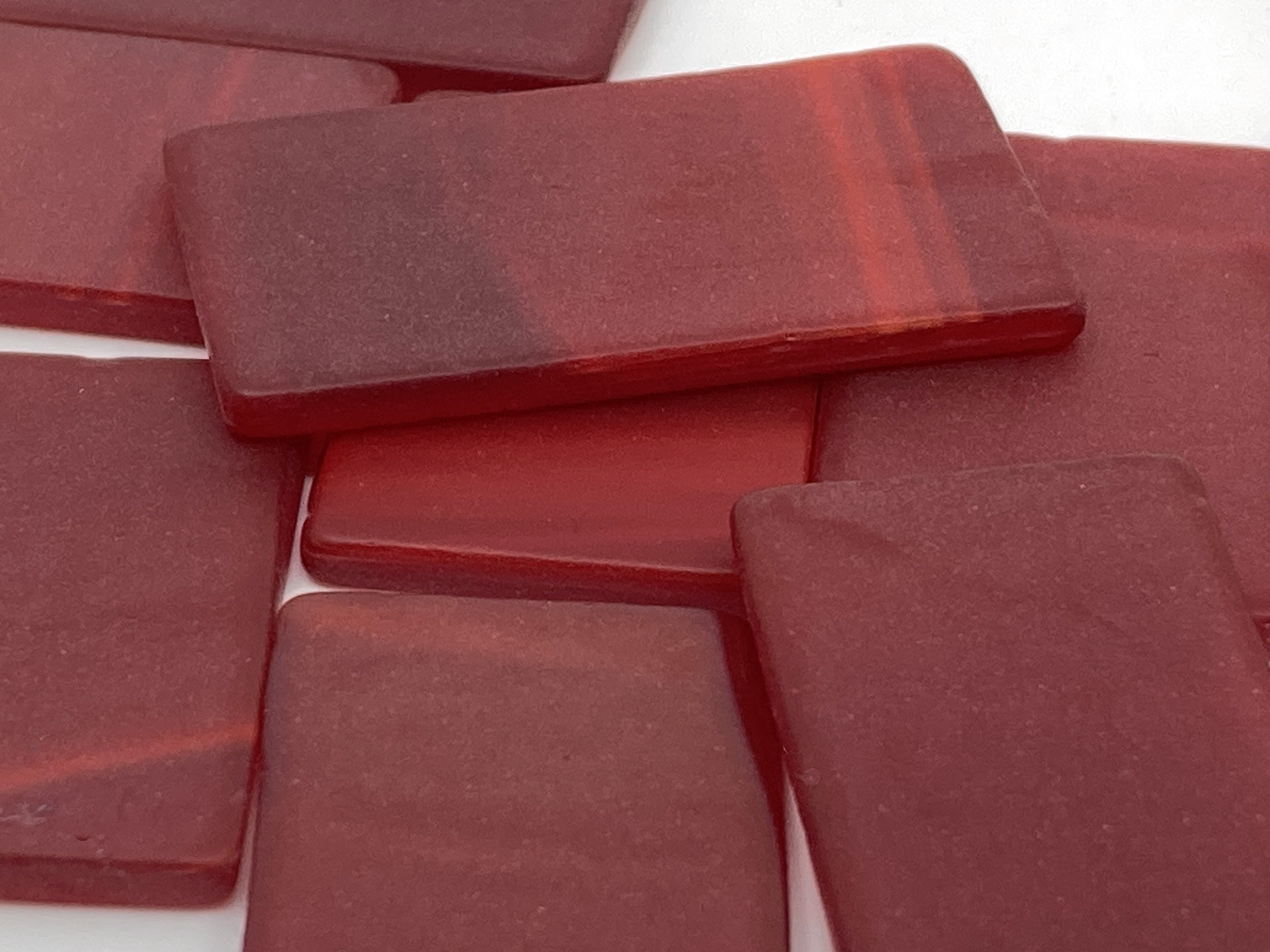 Red Marbled Stained Glass Rectangles 1 1/4"x3/4" - Etsy