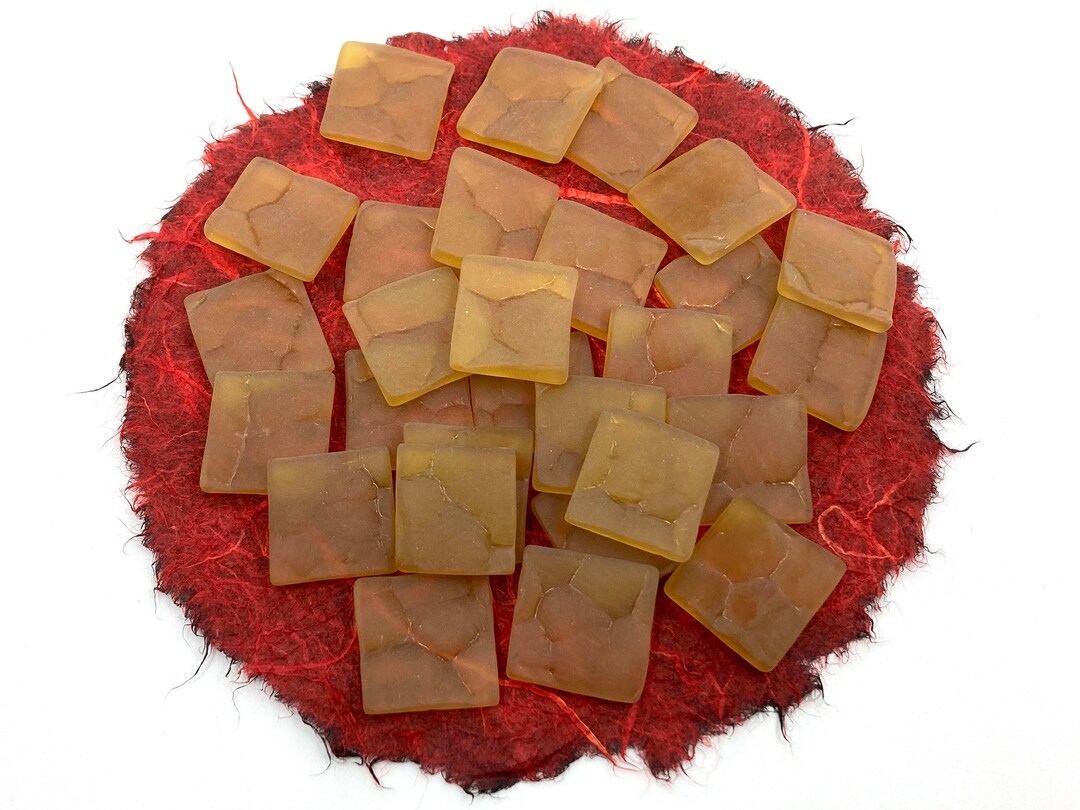Frosty Yellow Pebble Textured Glass Squares - 1" - Etsy