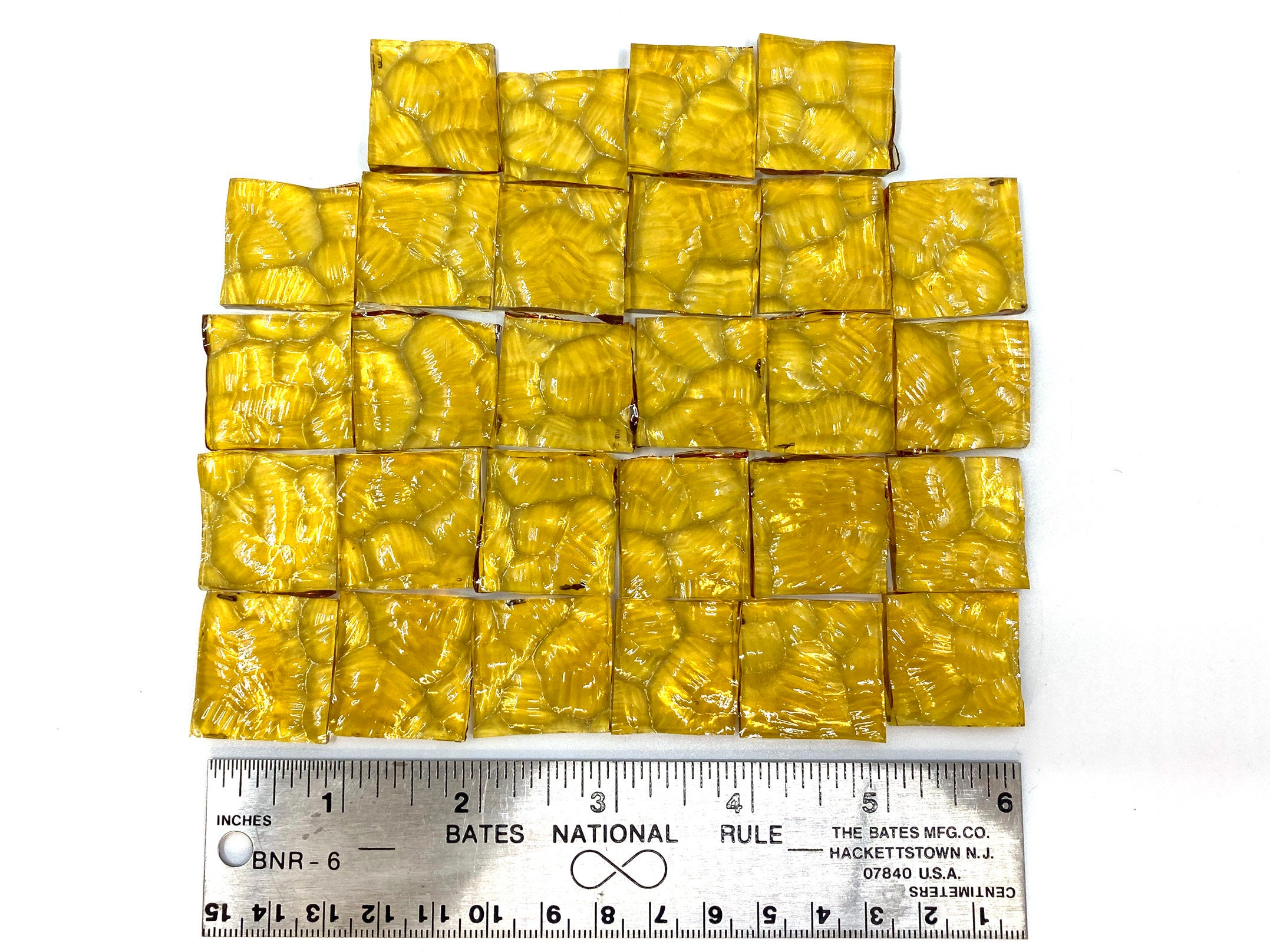 Glossy Yellow Pebble Textured Glass Squares 1 - Etsy