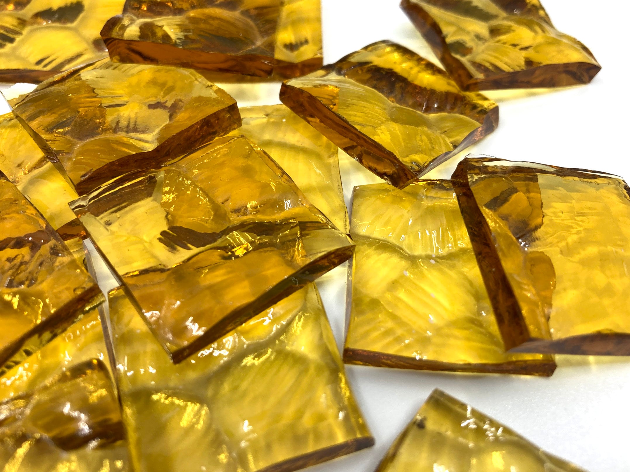 Glossy Yellow Pebble Textured Glass Squares 1 - Etsy