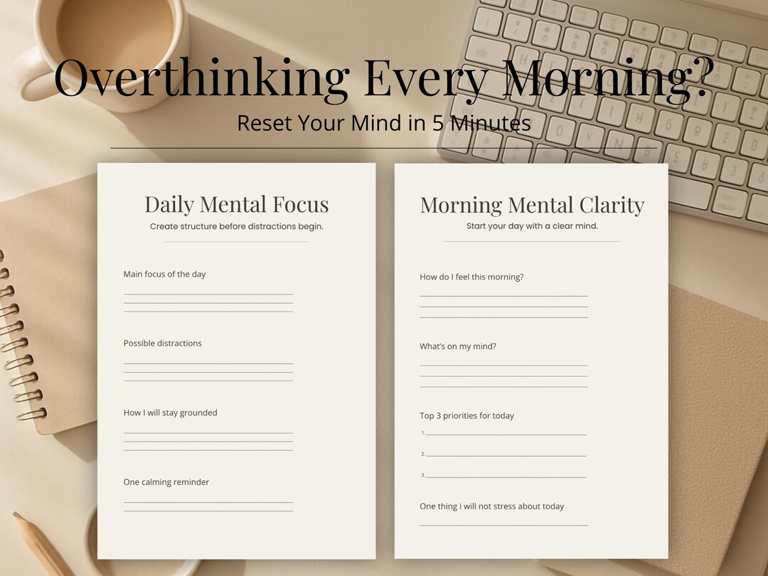 Daily Mental Focus Planner | Printable Focus Reset Worksheet ...