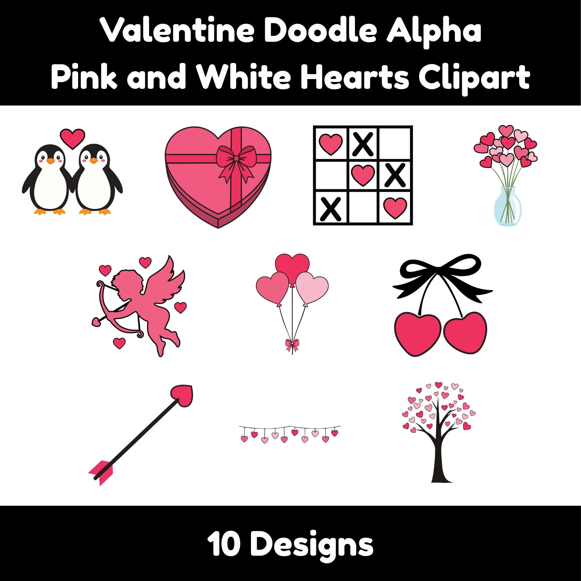 Valentine Doodle Font PNG | Heart Clipart, Numbers (digital Download ...