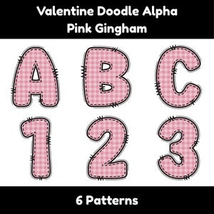 Valentine Doodle Font Mauve and Pink | Gnome Heart Clipart (digital ...