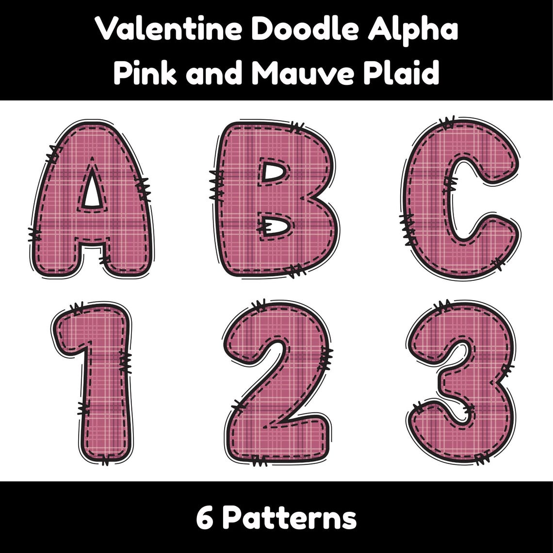 Valentine Doodle Font Mauve and Pink | Gnome Heart Clipart (digital ...