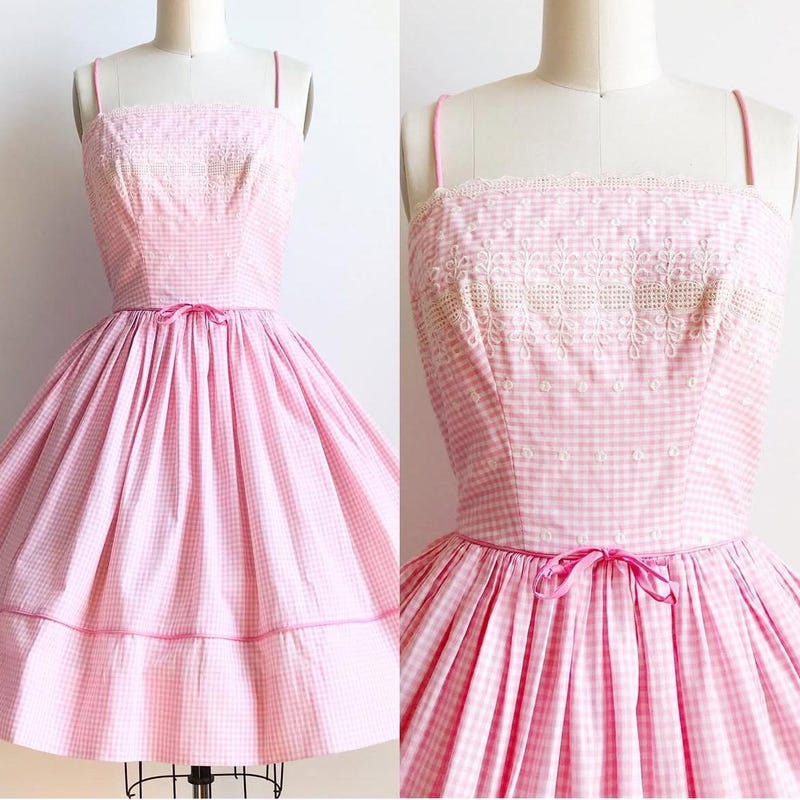 1950s Pink Dress Small - Etsy