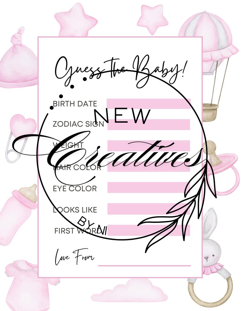 Guess the Baby Game Template Girl - Etsy