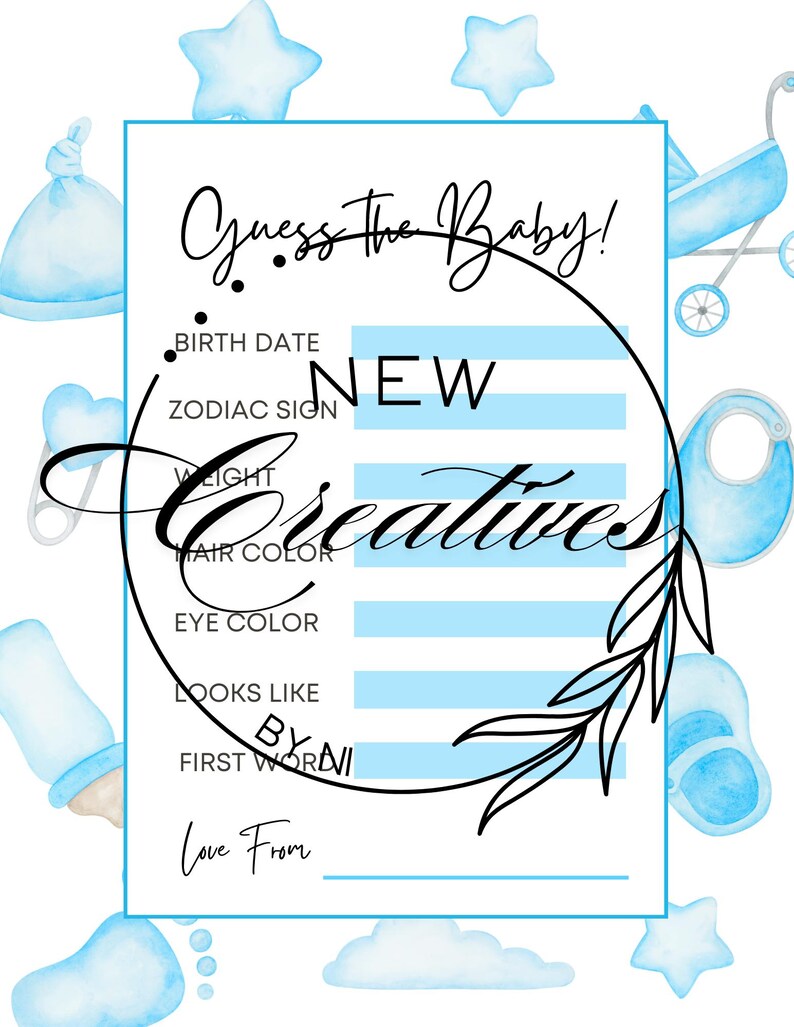 Guess the Baby Game Template Boy - Etsy