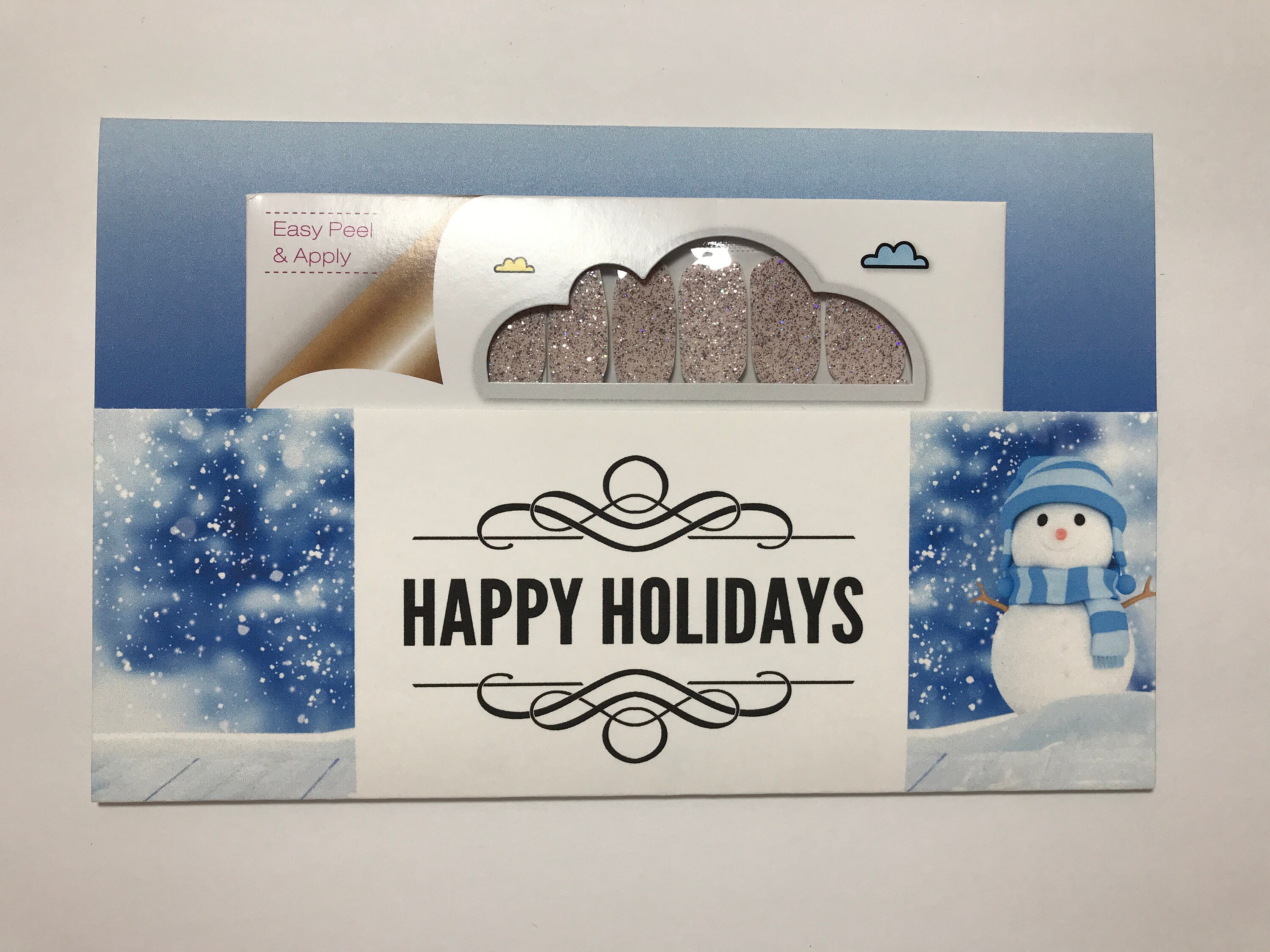 Happy Holidays Snowman Christmas 4x6.5 and 5x6.5 Sizes Included Nail ...