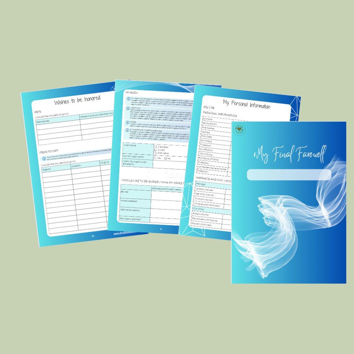 My Final Farewell™ Funeral Planning Booklet End of Life Planner ...