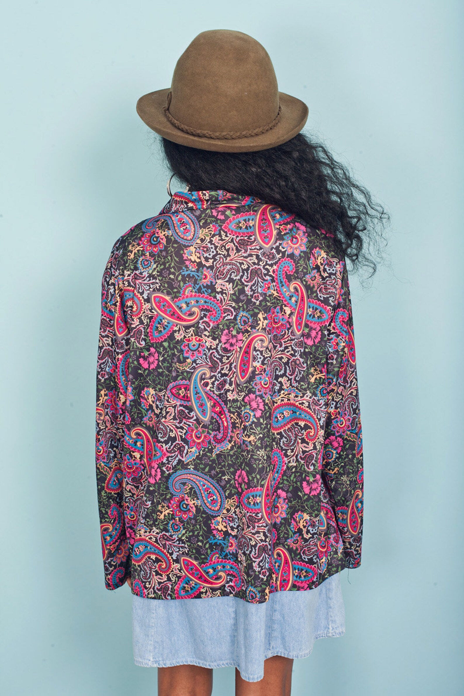 70s Paisley Print Colorful Top Vintage Tunic Style Blouse - Etsy