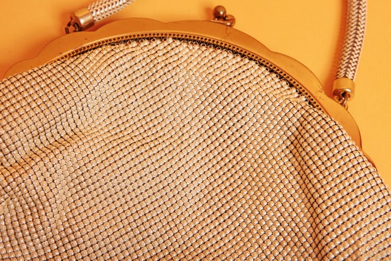 20s White Mesh Chainmail Strap Coin Purse Vintage Ant… - Gem