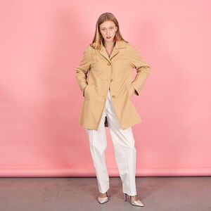 60s Beige Classic Minimal Coat Vintage Light Tan Button Jacket - Etsy