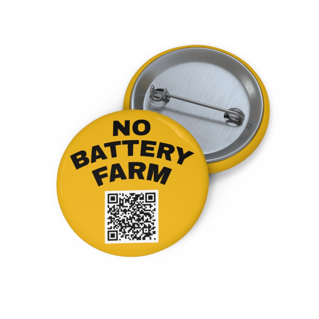 No Battery Pin Button | QR Code Round Pinback - Etsy