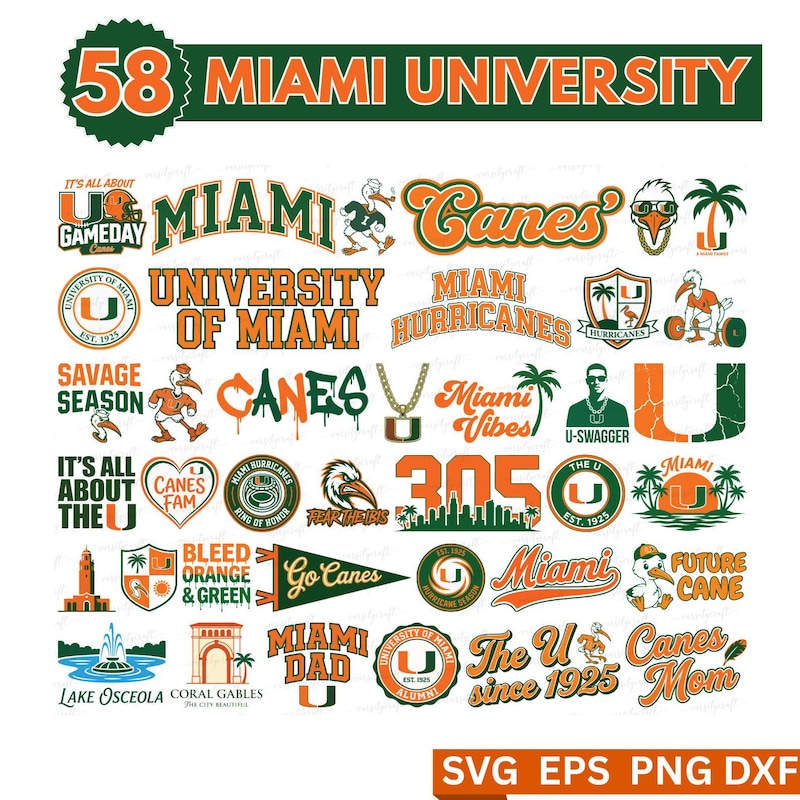 Miami Hurricanes Svg - Etsy
