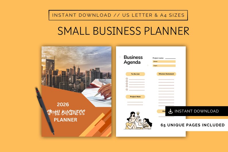 Small Business Planner Printable | Goals & Income Tracker (PDF ...