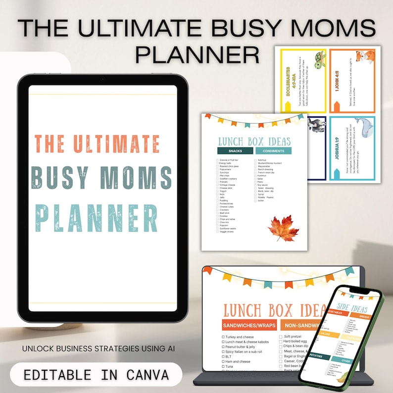 Busy Moms Planner Printable | Mom Organizer | Family Planner | Daily ...
