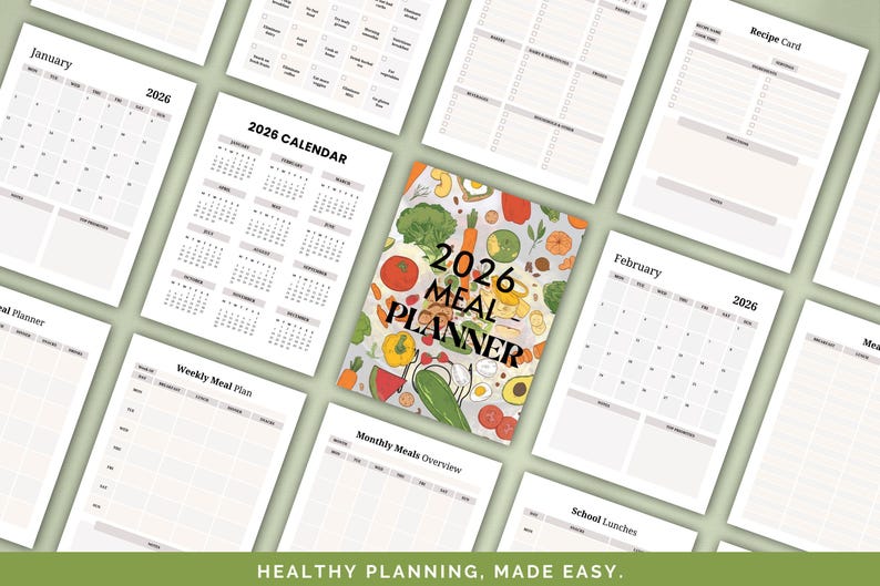 Monthly Weekly Meal Planner Printable, Editable PDF Meal Plan Template ...