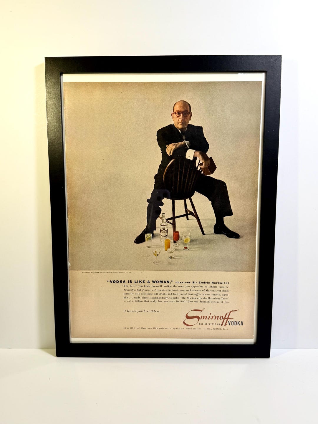 Framed 1950s Smirnoff Vodka Ad • "vodka is Like a Woman" - Etsy