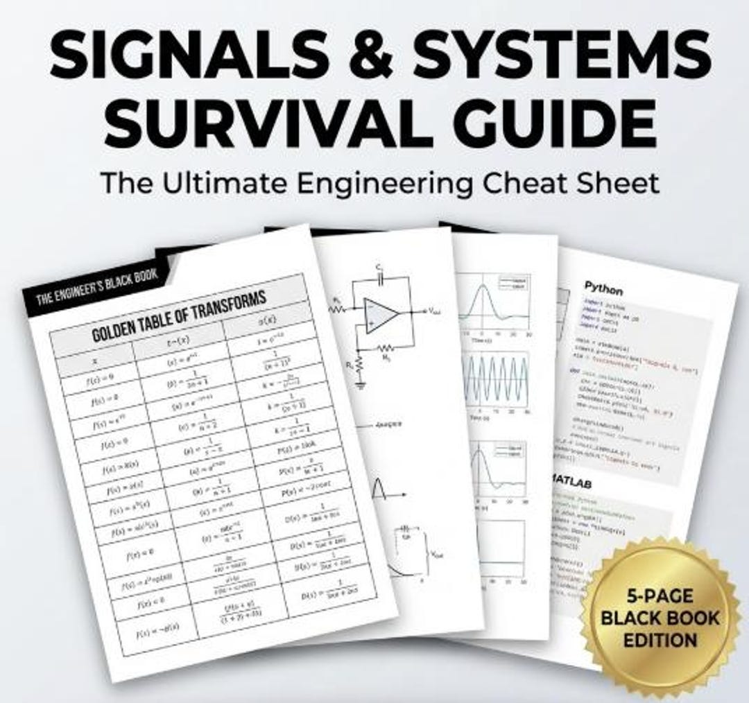 Electrical Engineering Formula Sheet & Study Guide | Signals, Systems ...