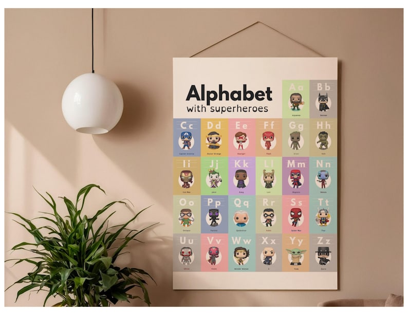 Superhero Alphabet Printable Poster Set – A–Z Classroom & Kids Room ...
