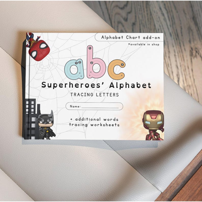 Superheroes Alphabet Tracing Workbook - ABC Letter & Name Practice ...