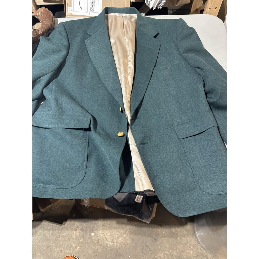 VINTAGE Mens Stafford Worsted Wool Suit Coat Blazer Jacket 44S Green - Etsy