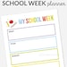 Printable School Week Calendar for Kids, Weekly Planner, Homeschool, 5 ...