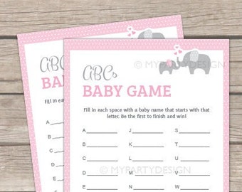 Pink Elephant Baby Shower Game Guess the Baby Food Game & - Etsy Canada