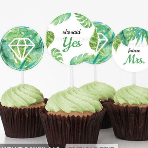 Printable Bachelorette Cupcake Toppers - Etsy