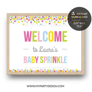 Baby Sprinkle Welcome Sign, Baby Shower Decorations - INSTANT DOWNLOAD ...