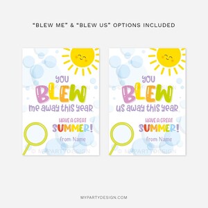 You Blew Me Away Summer Tag, End of School Year Bubbles Gift From ...