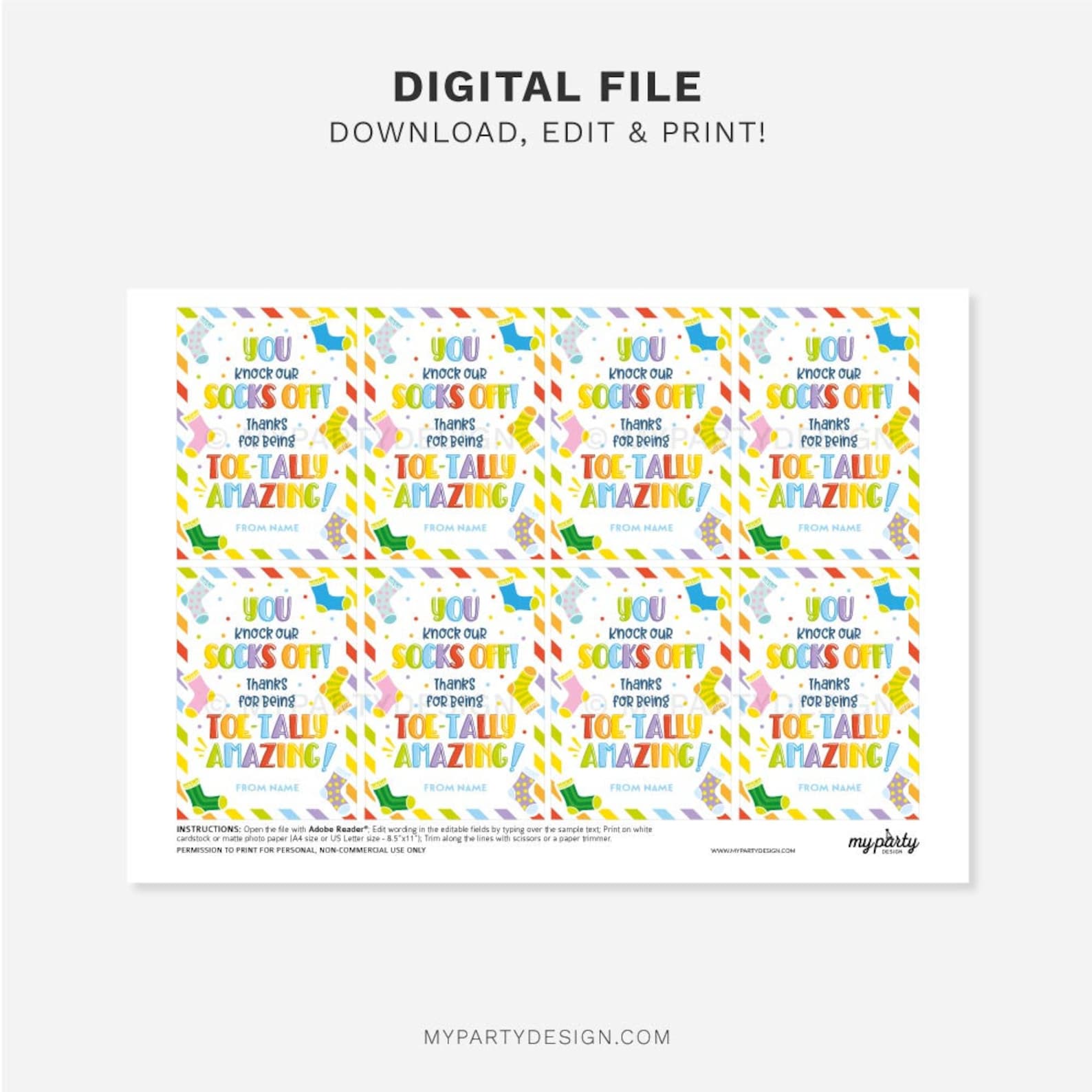 Knock Socks off Gift Tag, Thank You Label for Coworkers, Staff or ...
