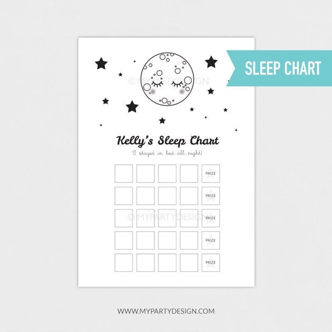 Sleep Chart for Kids, Stay in Bed Reward Chart for Sleep Training ...